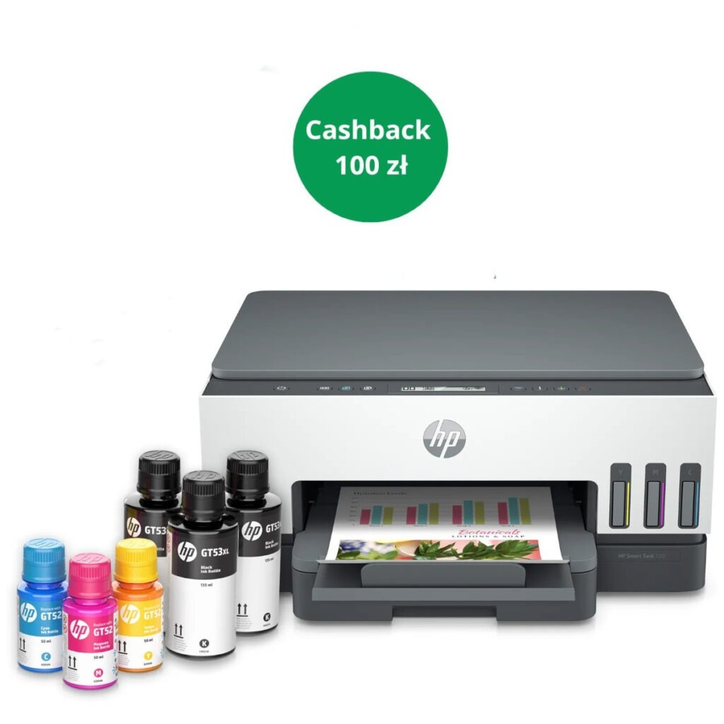 HP Smart Tank 725 All-in-One (28B51A) + Cashback 100 zł - dlaDruku.pl
