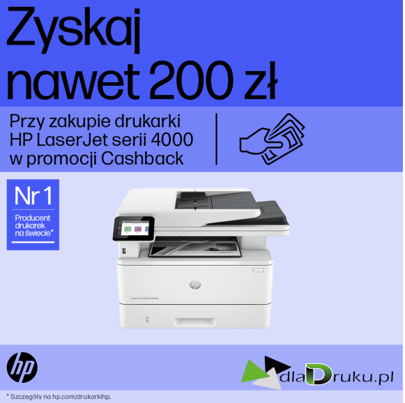 Jak skorzystać z promocji Cashback na drukarki HP LaserJet? - dlaDruku.pl